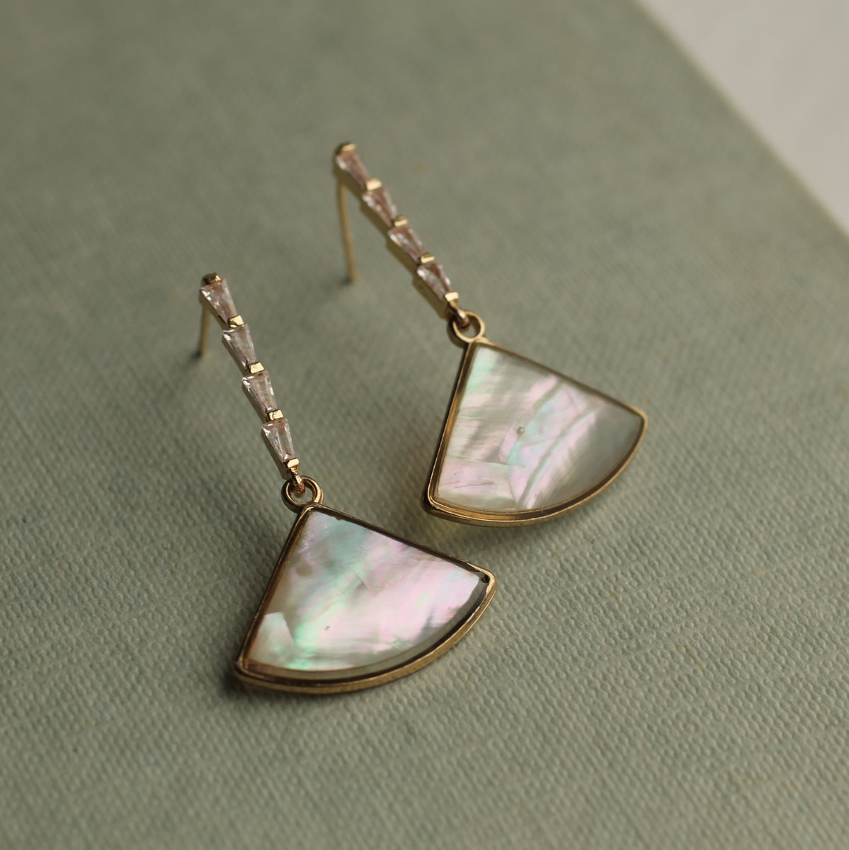 Abalone Pearl Crystal Drop Earrings – Silk Purse, Sow's Ear