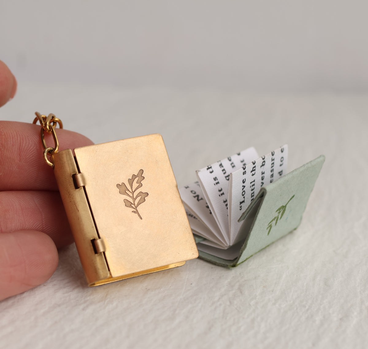 Personalized Story Book Locket Necklace – Silk Purse, Sow's Ear